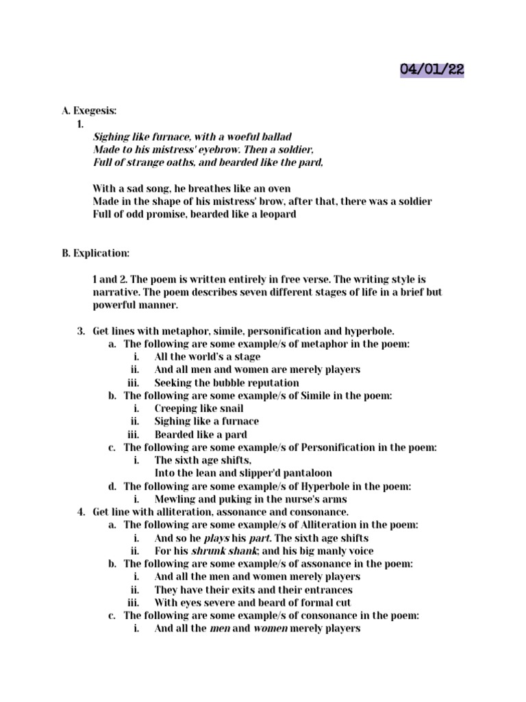 Critiquing A Poem Using Formalist Approach | PDF | Poetry