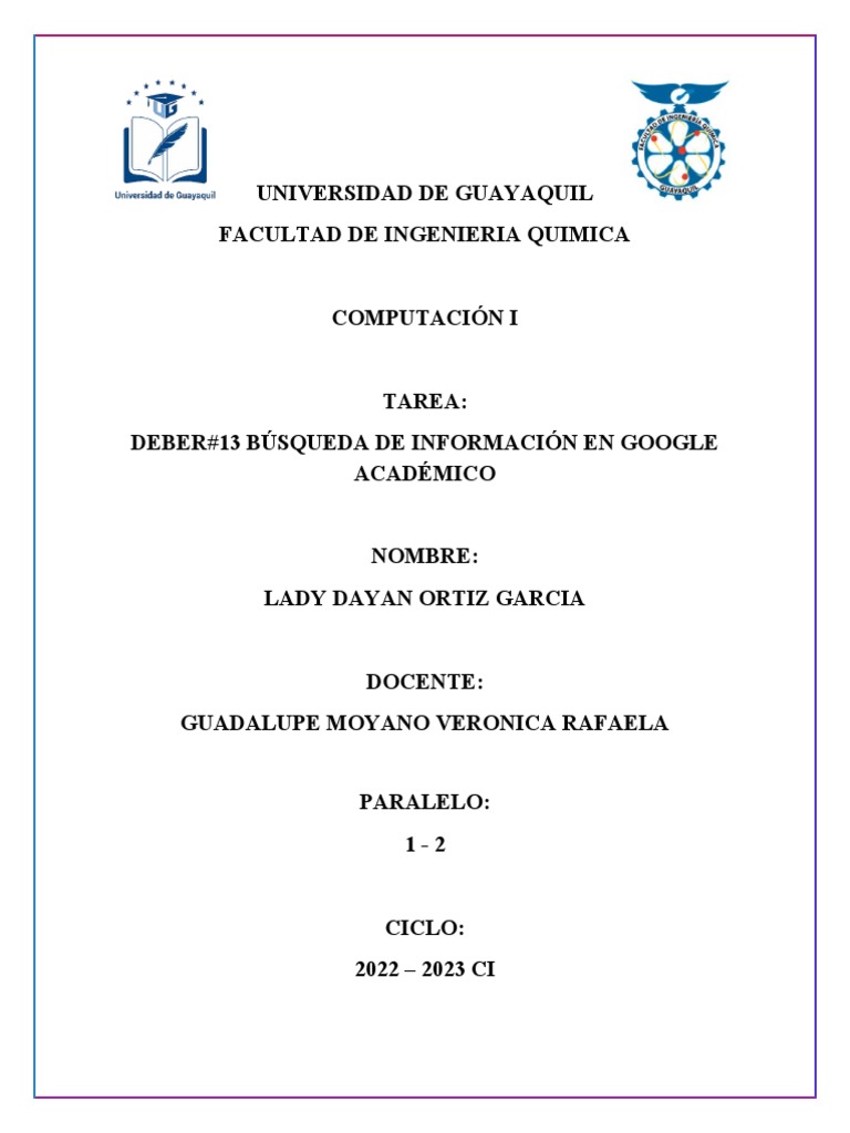 Deber#13 Búsqueda de Información en Google Académico | PDF