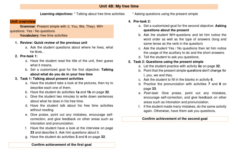 Unit 4B Lesson Plan | PDF