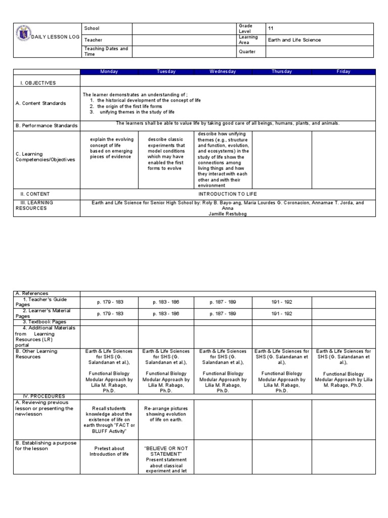 Grade 11 2nd Quarter Earth and Life Science | PDF | Learning | Reproduction