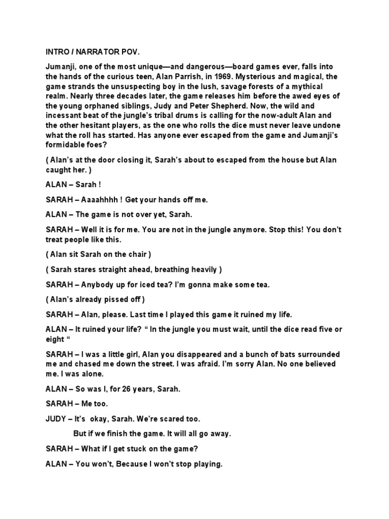 Jumanji Script - G4 | PDF