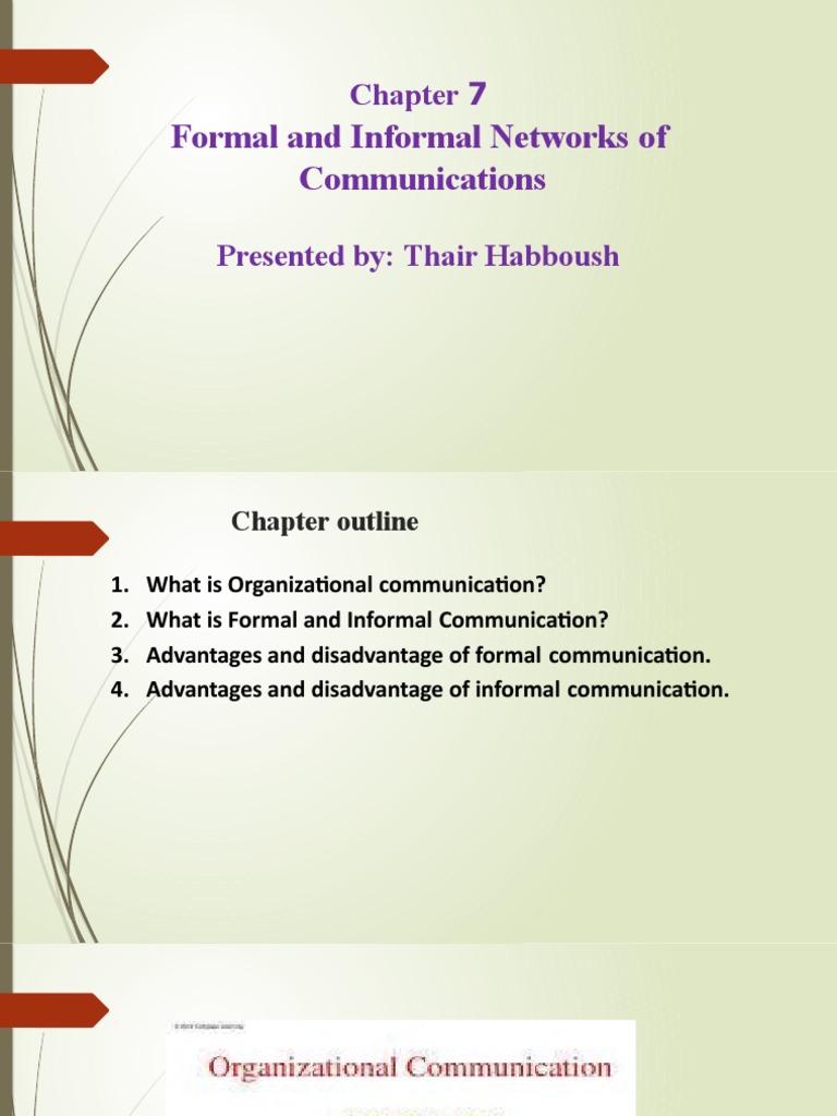 CH 7 Formal and Informal Networks of Communications | PDF ...