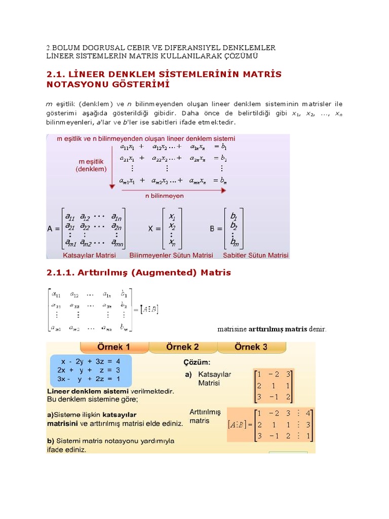 2 Lineer Cebir Ters Matris | PDF