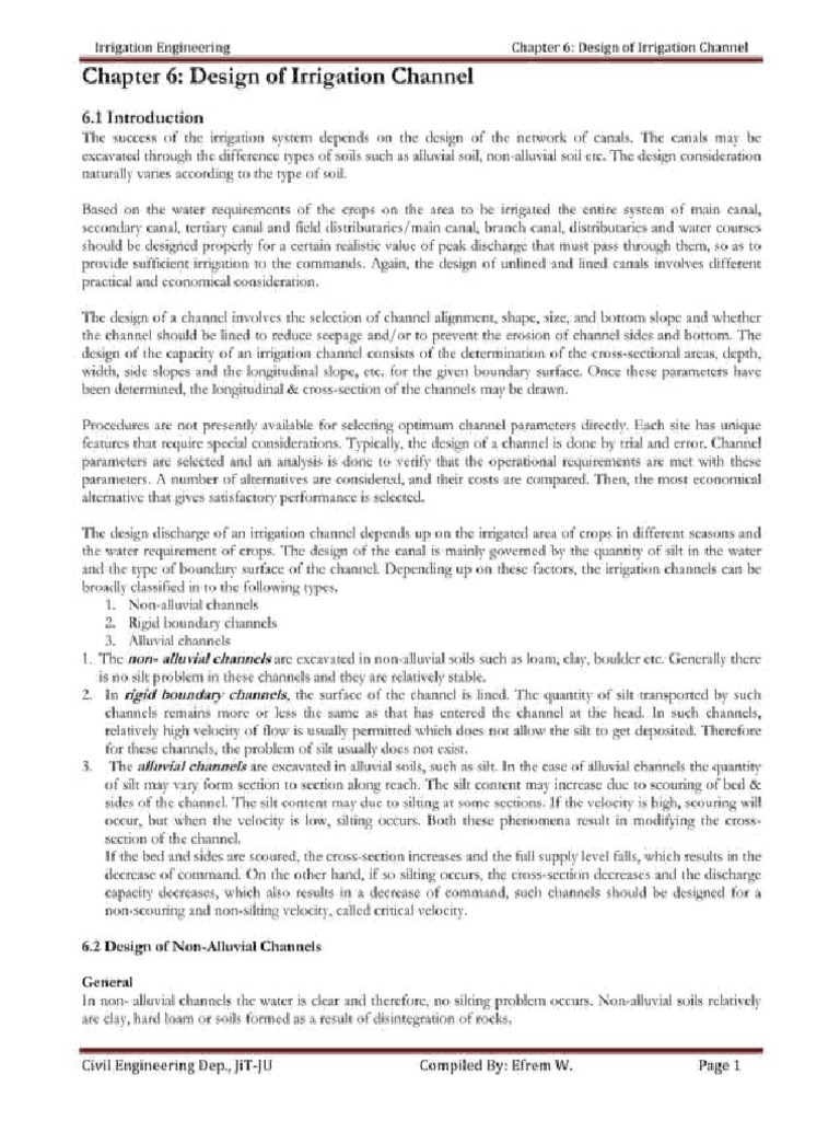 6 - Design of Irrigation Channel | PDF