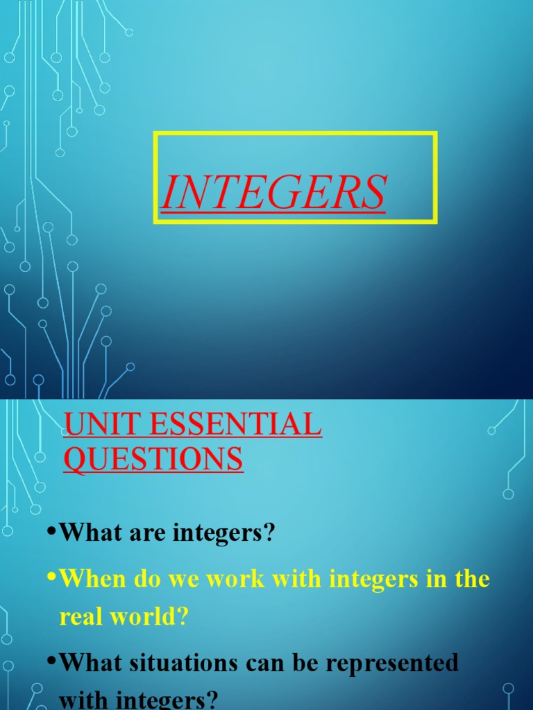 Understanding Integers: An Exploration of Positive and Negative Numbers | PDF | Integer | Numbers