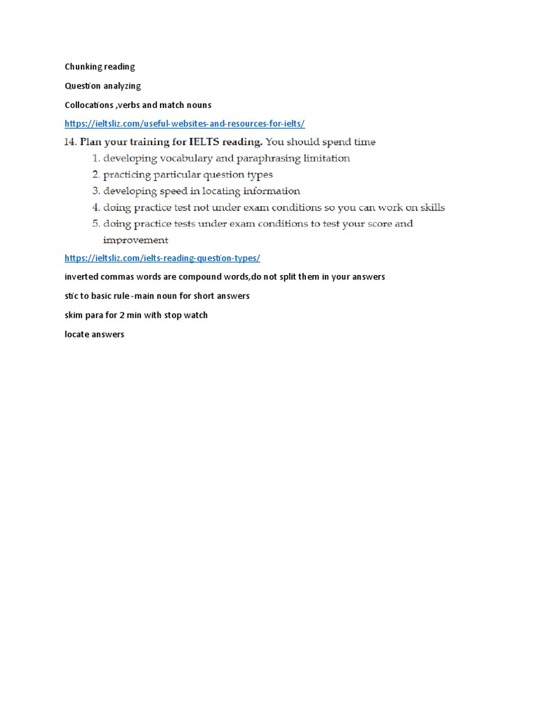 Chunking Reading | PDF