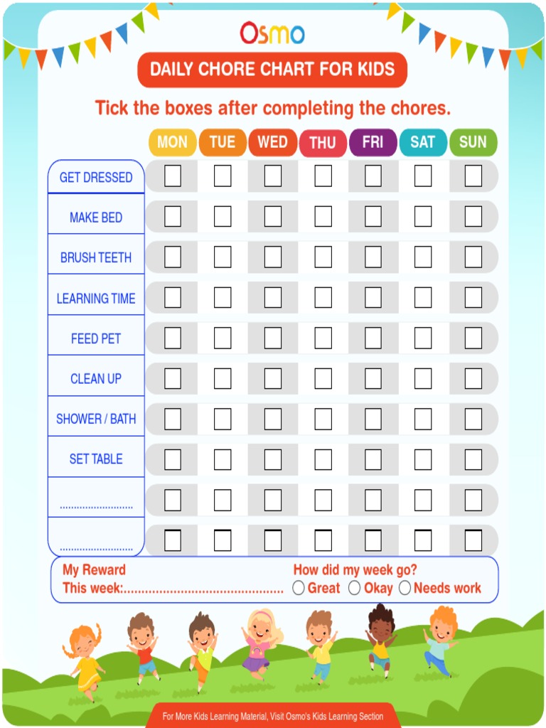 Daily Chore Chart For Kids 1 | PDF