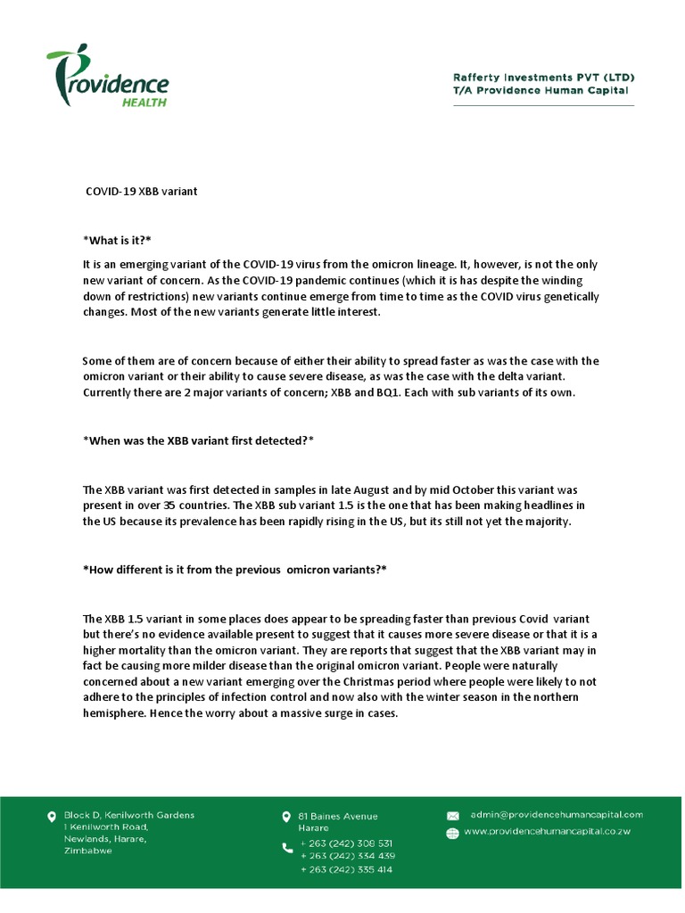 COVID XBB VARIANT FAQs - 230107 - 103744 | Download Free PDF | Public ...