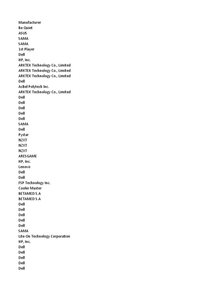 Power Supply Export | Download Free PDF | Dell | Hewlett Packard