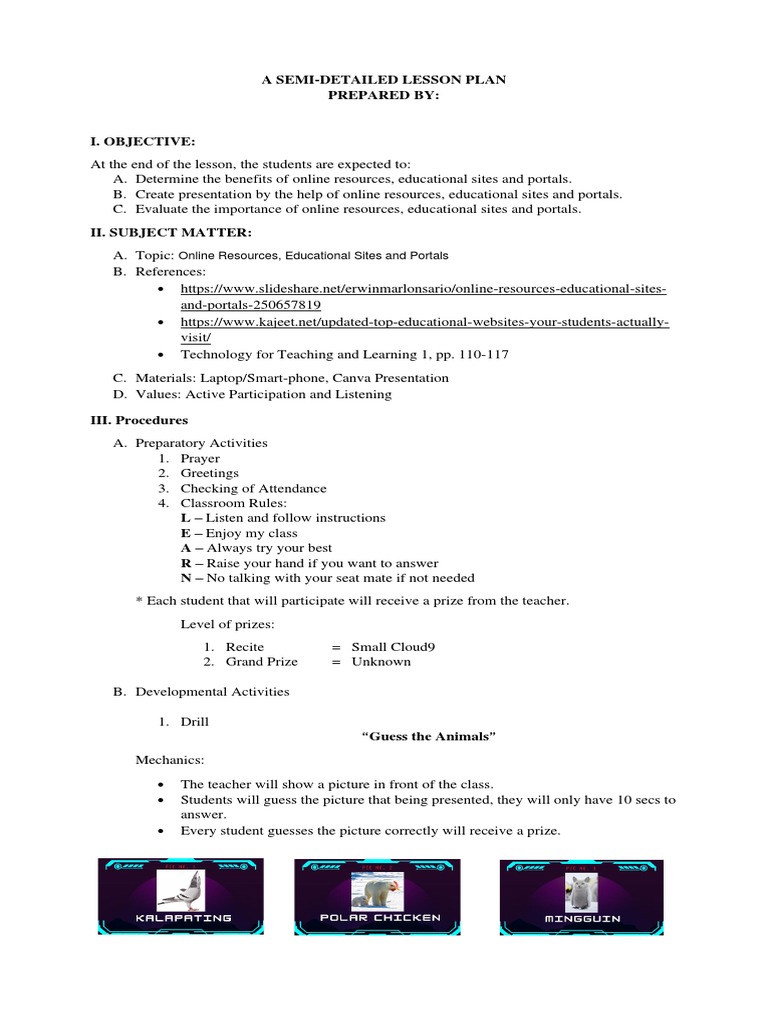 Online Resources, Educational Sites and Portals 4A LP | PDF | Teachers ...