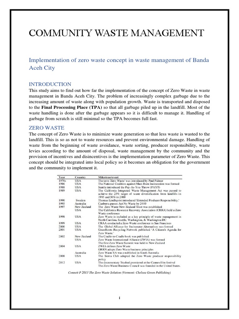 COMMUNITY WASTE MANAGEMENT Report | PDF | Waste Management | Waste