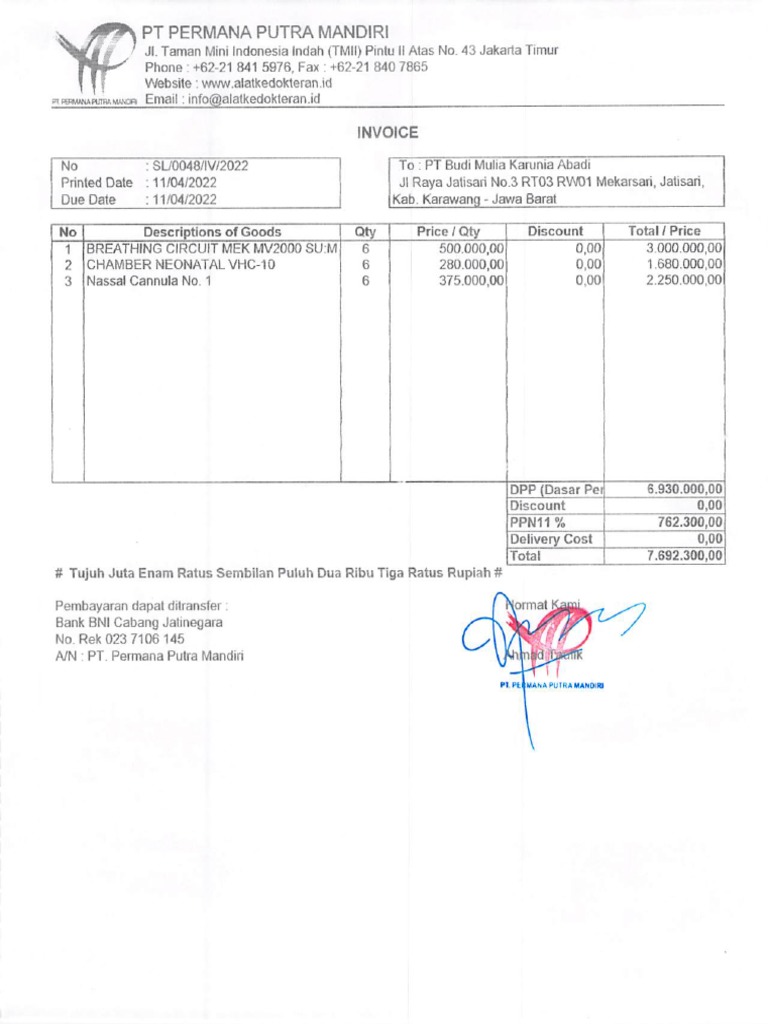 Invoice RS Puri Asih-1 | PDF