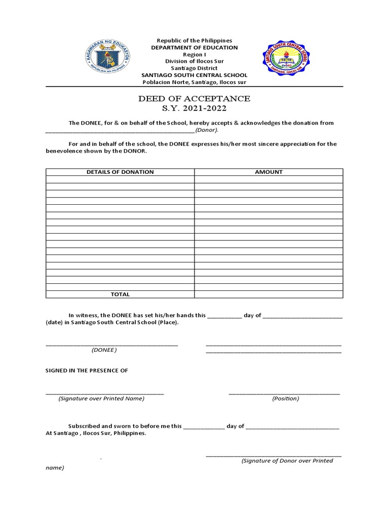 Deed of Acceptance | PDF | Law And Economics | Property Law