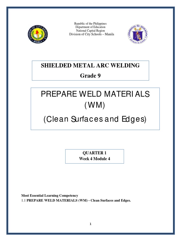 SMAW 9 - Q1 - W4 - Mod4 | PDF
