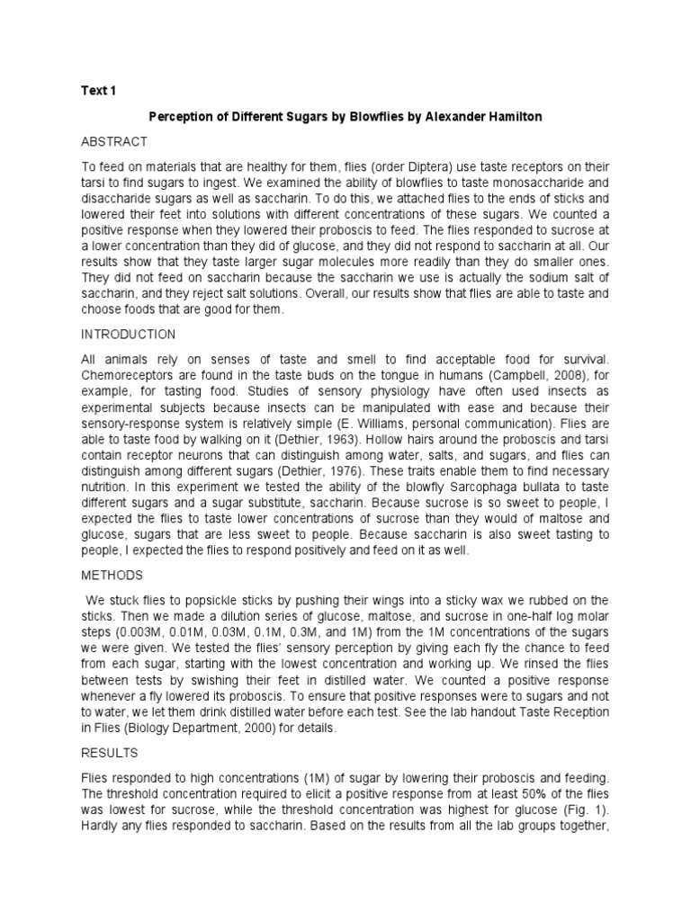 Various Types of Report - Activity | PDF | Taste | Sucrose