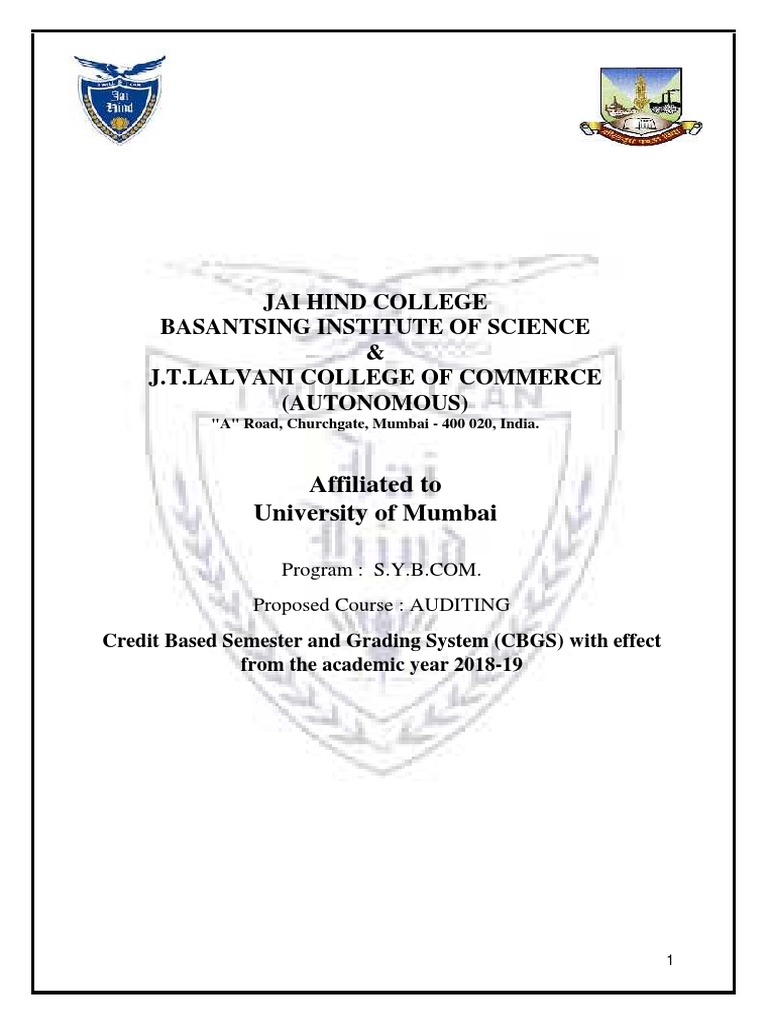 Sem Iv Sybcom Auditing | PDF | Audit | Financial Statement