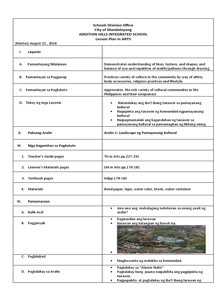 Aralin 1 Arts Landscape | PDF