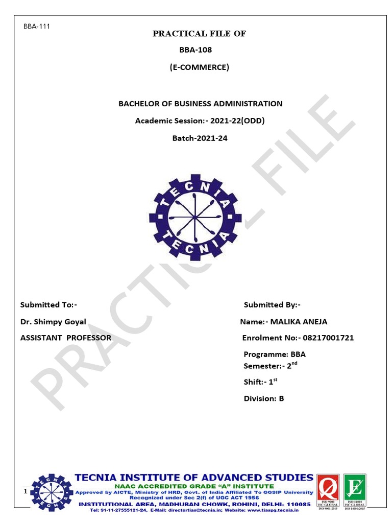Tias Bba Practical File of Malika Aneja | Download Free PDF | Html Element | Computer File Formats