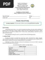 Class 11 Speech Writing Guide | PDF