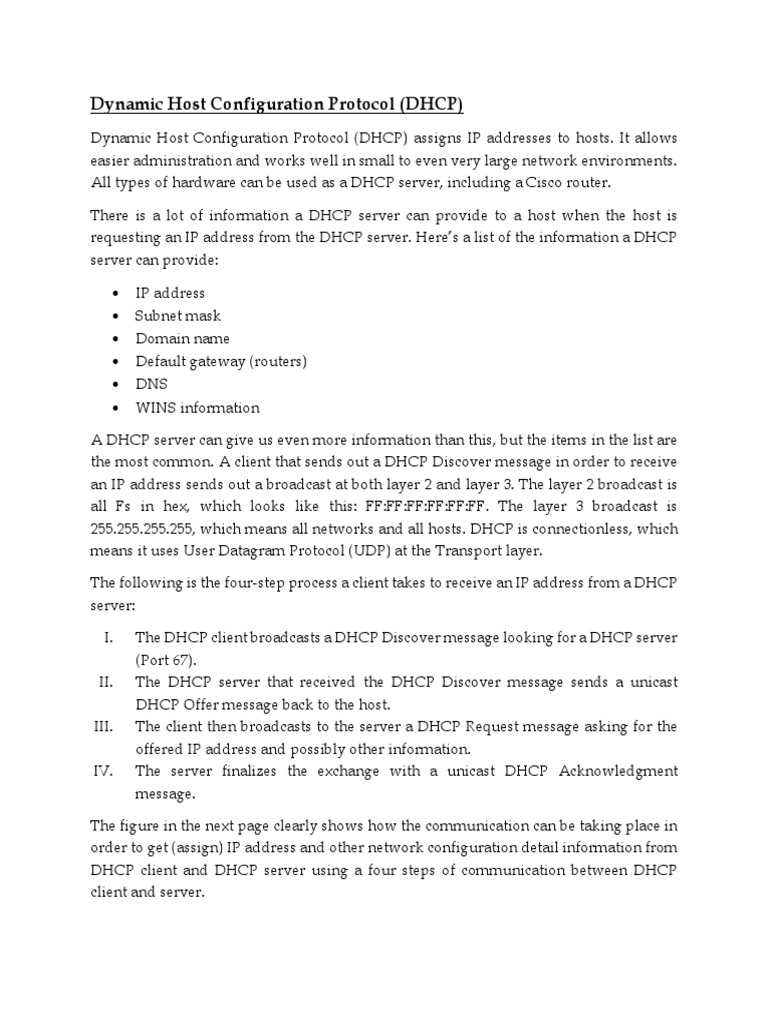DCCN DHCP | PDF | Ip Address | Computer Network DCCN DHCP | PDF | Ip Address | Computer Network