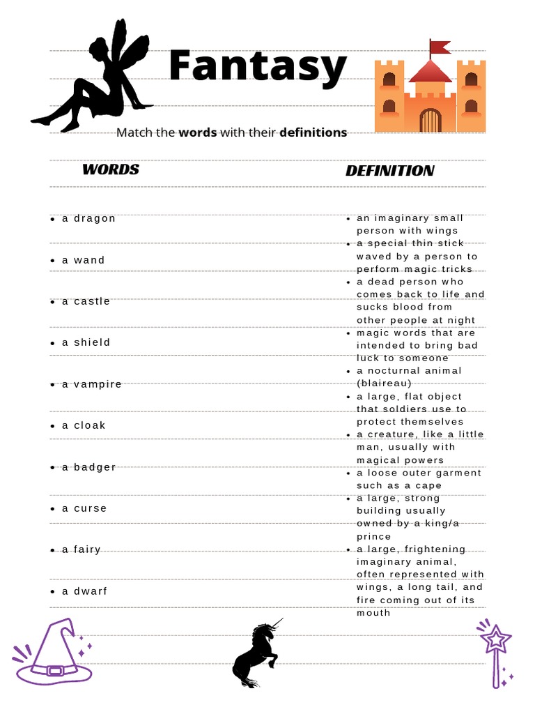 Etape 2 Vocabulary Matching Pdf