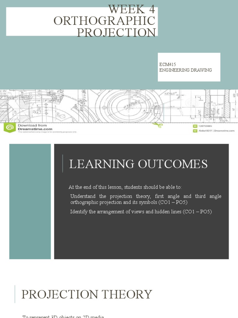 Week 4 - Orthographic Projection | PDF | Mathematics | Technical Drawing
