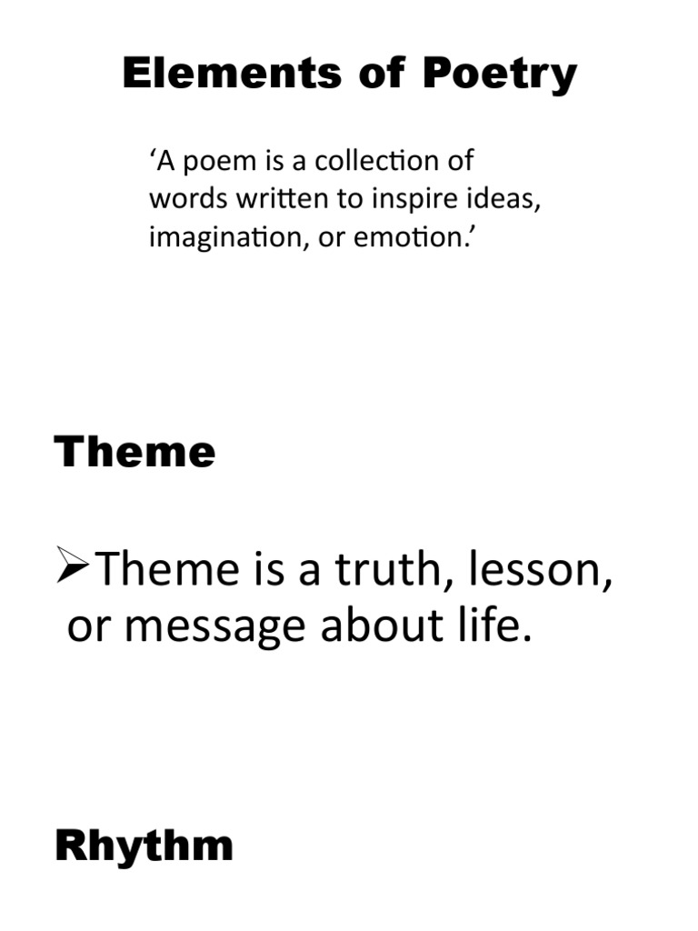 Elements of Poetry | PDF