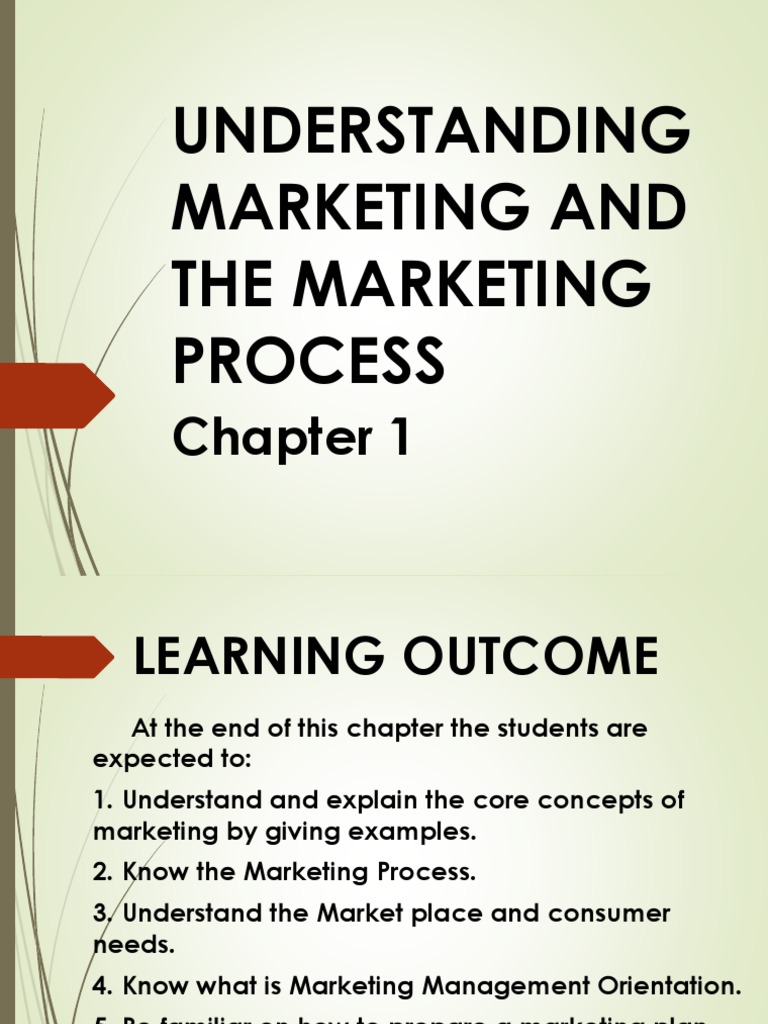 Chapter 1 Understanding Marketing and The Marketing Process | PDF ...