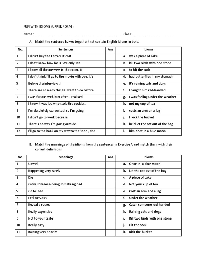 Fun With Idioms Upper | PDF