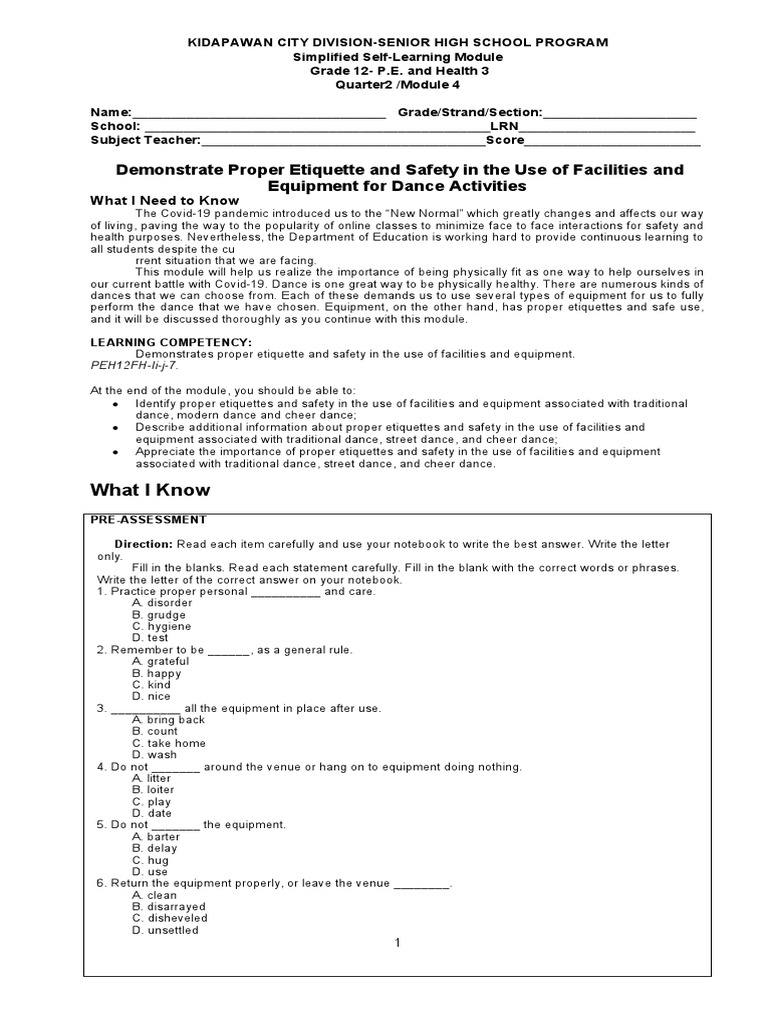 Dance Practice Safety and Etiquette Guide | PDF | Learning | Thought