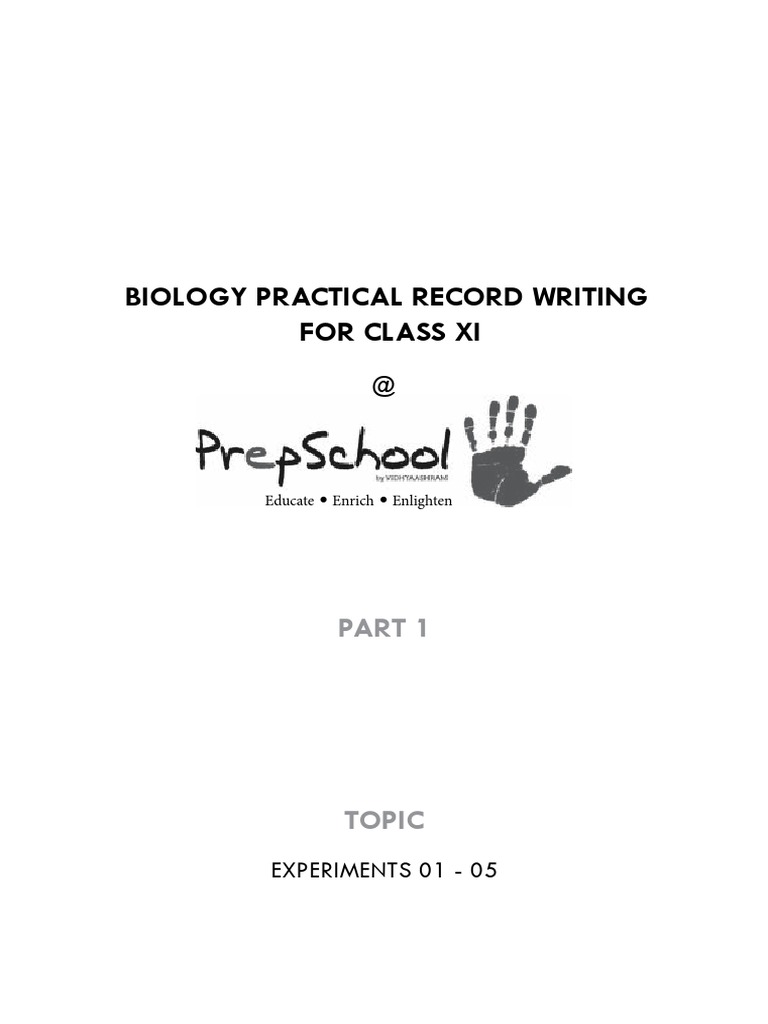 Class Xi Biology Practical Record Writing 2022-23 - Part 1 | PDF