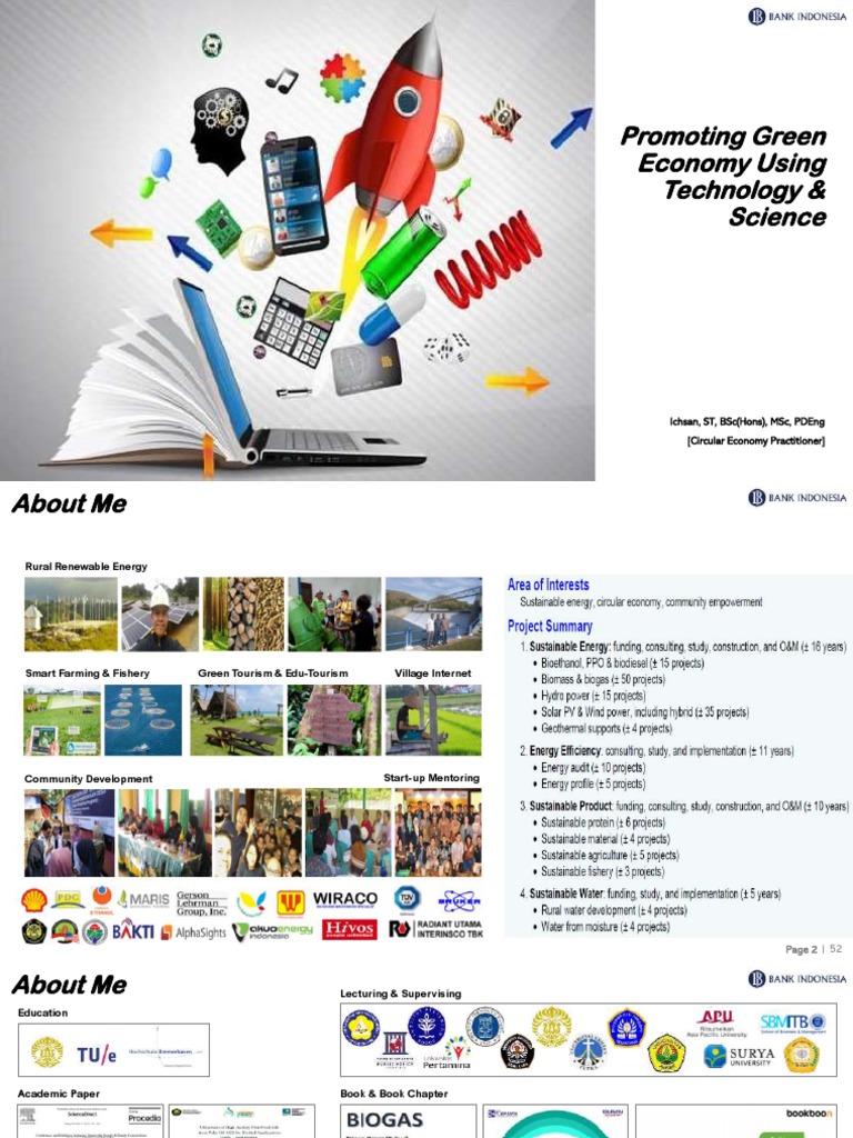Dr. Ichsan - Promoting Green Economy Using Technology & Science | PDF
