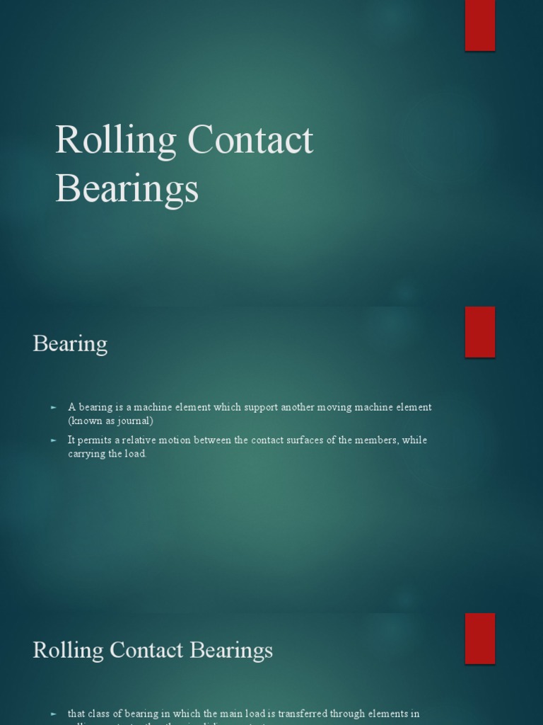 Rolling Contact Bearing | PDF | Bearing (Mechanical) | Physical Quantities