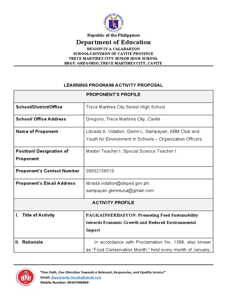 ABM and YES-O - Activity Proposal | PDF