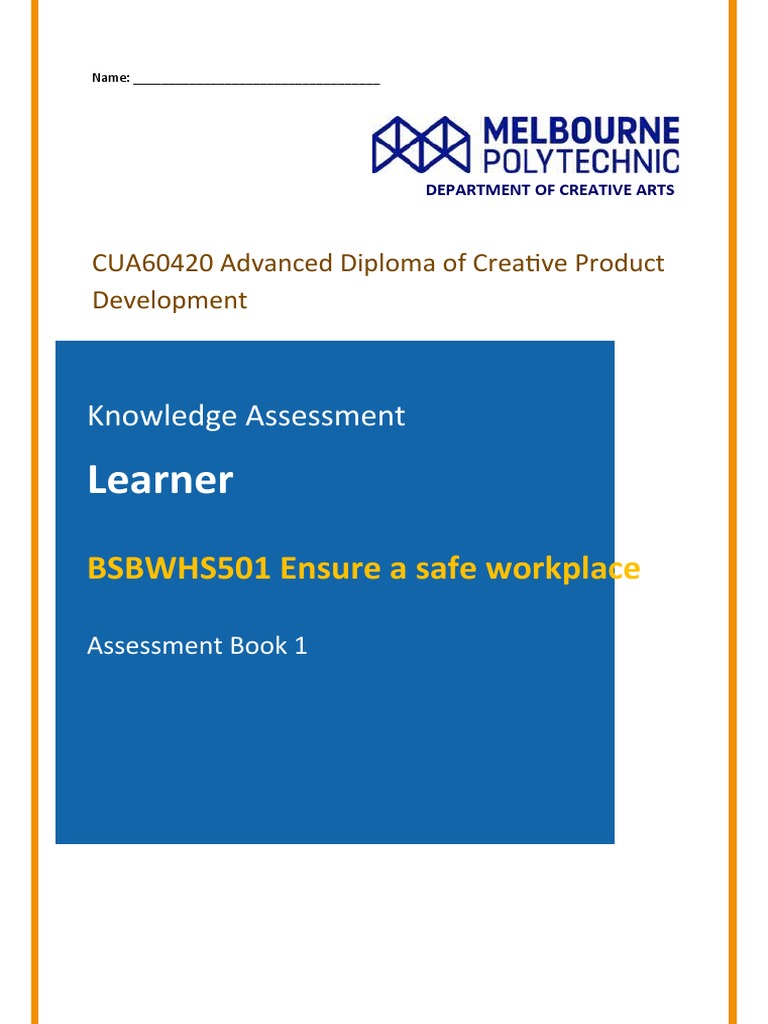 BSBWHS501 Knowledge-Assessment Learner v1.0 | PDF