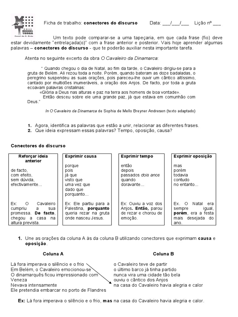 Conectores do Discurso em Português | PDF