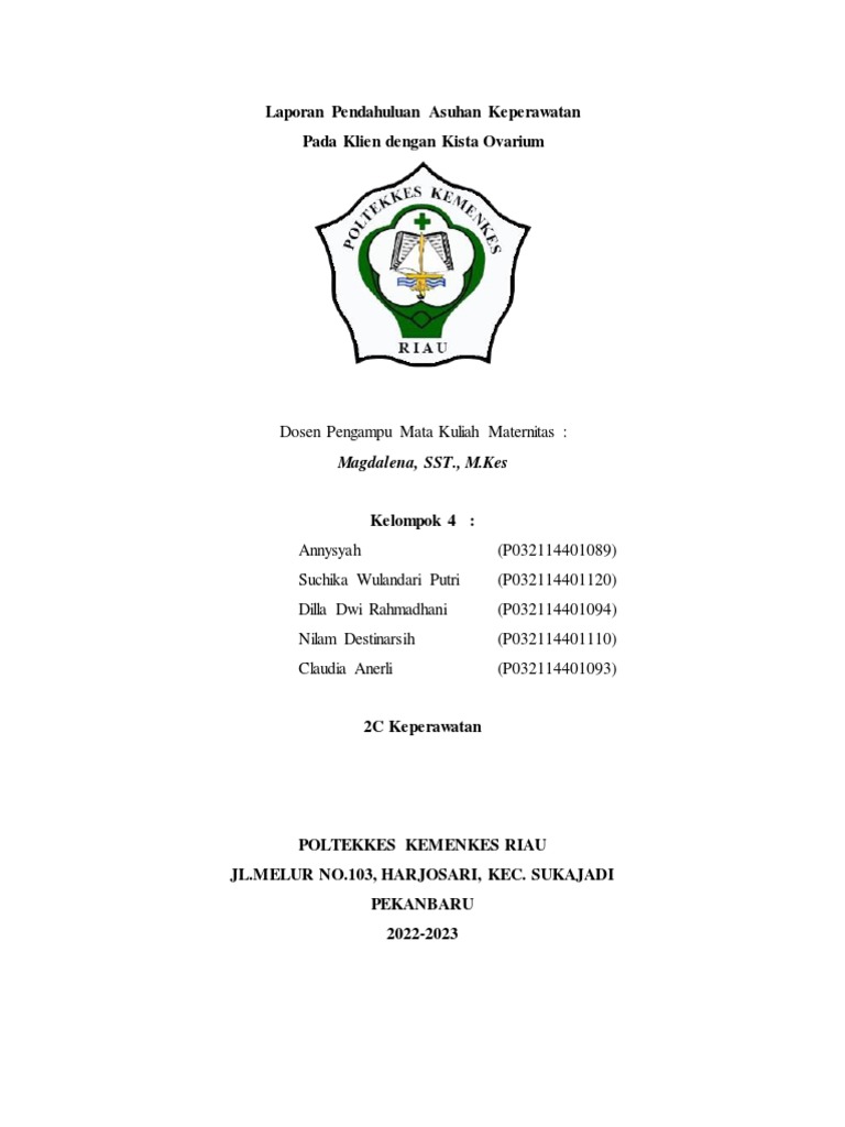 Kista Ovarium - Kel4 - Maternitas | PDF