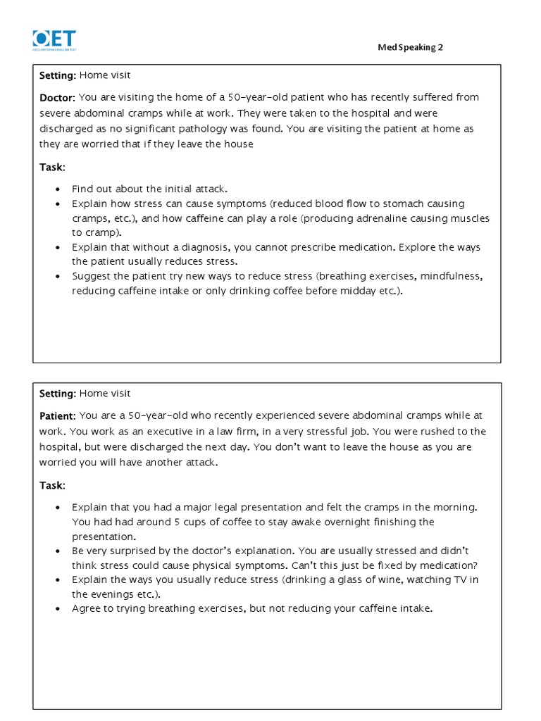 Home Visit: Stress and Cramps Explained | PDF | Self-Improvement