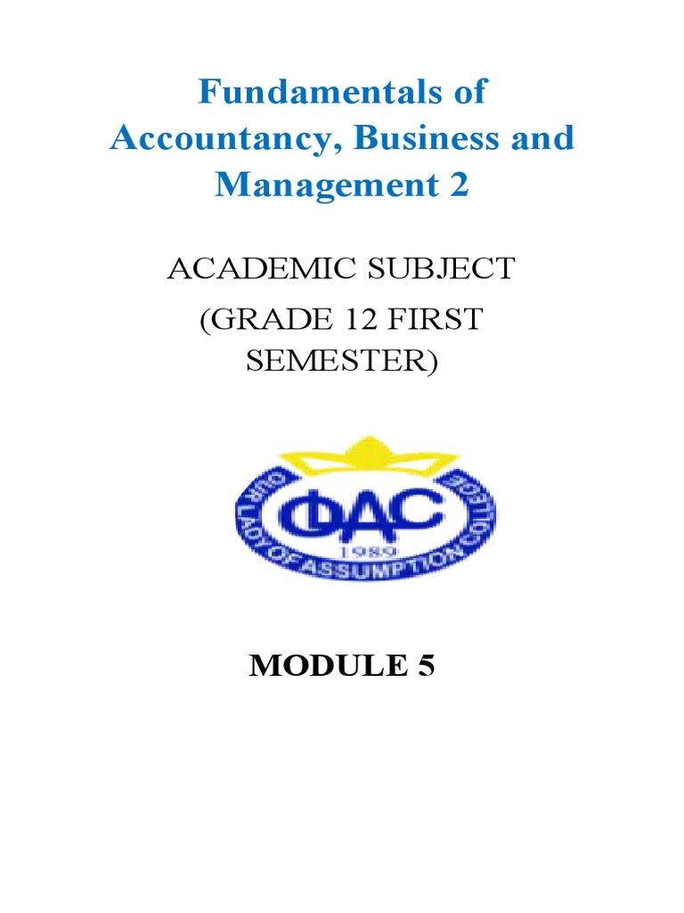 FABM 2 (Module 5) | PDF | Balance Sheet | Revenue