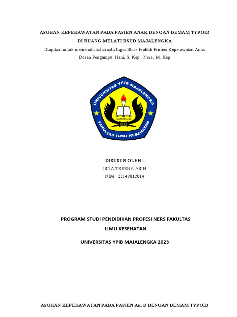 Asuhan Keperawatan Demam Typhoid Anak | PDF