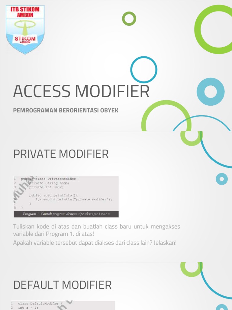 Access Modifier Tugas Pdf 