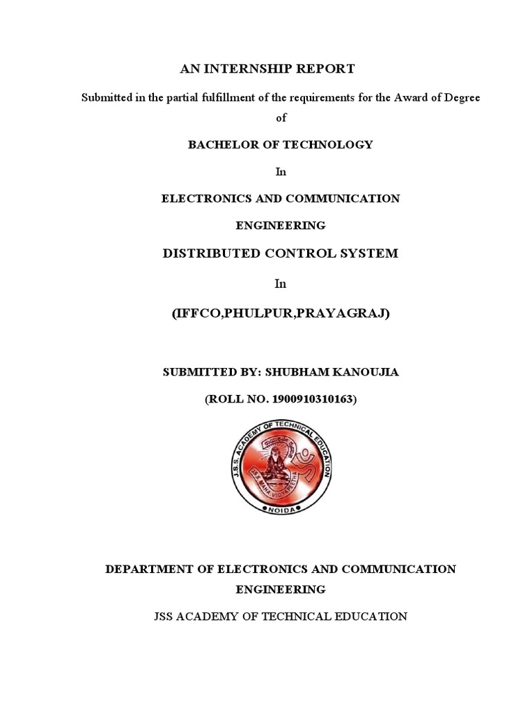 Internship Report | PDF | Control System | Control Theory