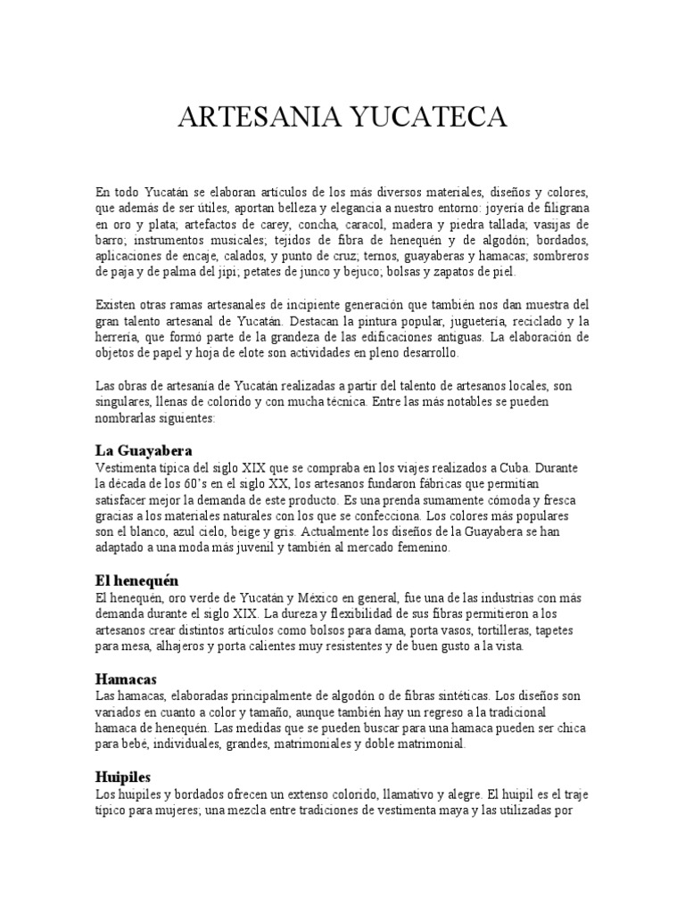 Artesania Yucateca | PDF | Ropa | cerámica