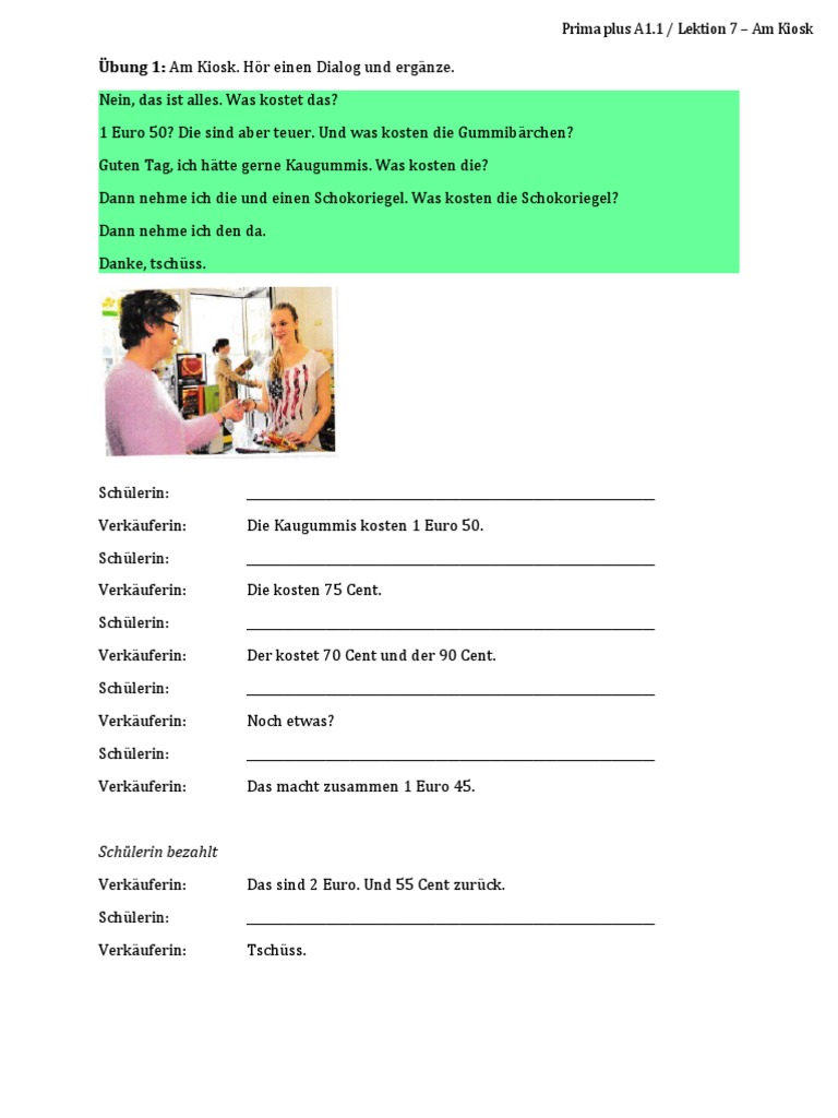 Lektion 7 - Dialog Am Kiosk | PDF