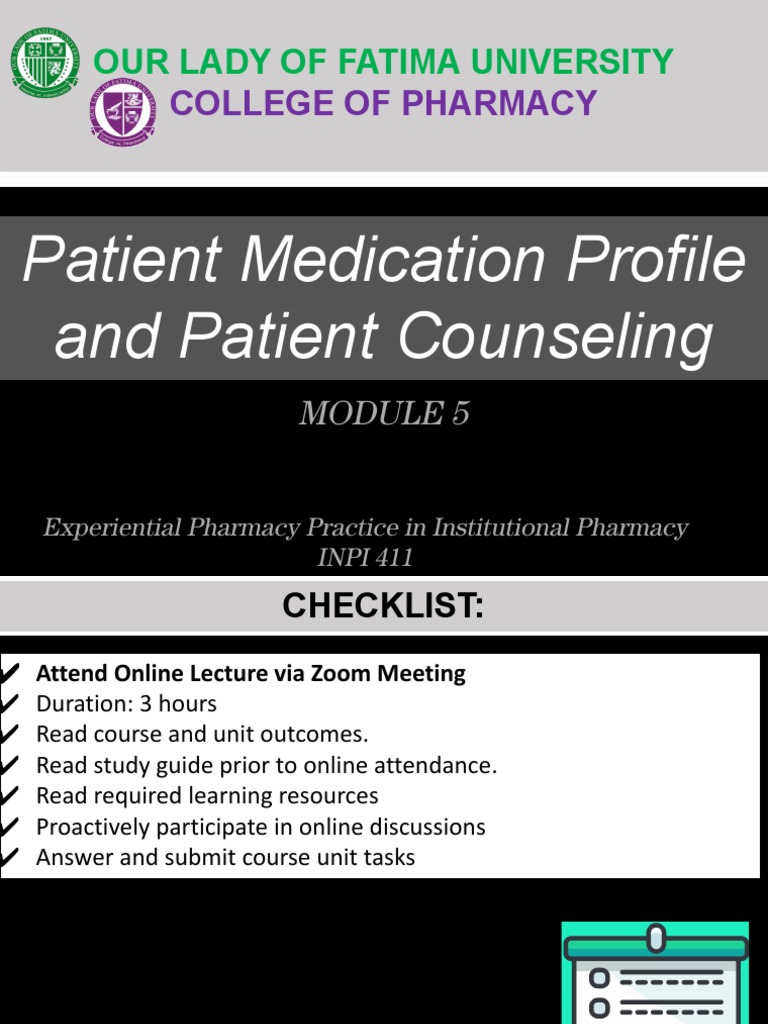 Patient Medication Profile and Counseling | PDF | Pharmacy | Medical ...