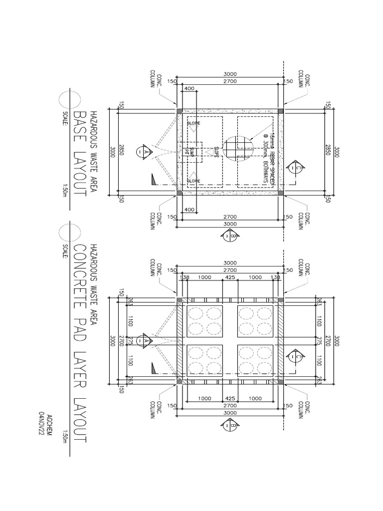 Agchem Hazardous Waste Concrete Base Layout 04NOV22 | PDF