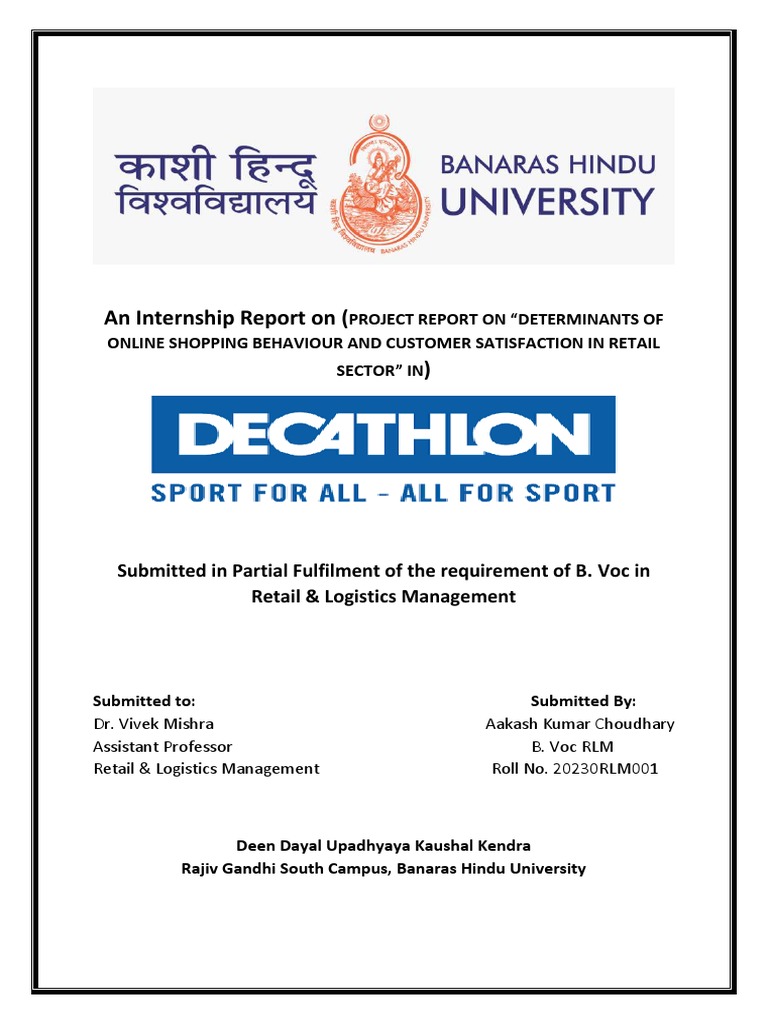 An Internship Report On Decathlon | PDF | Consumer Behaviour | Behavior