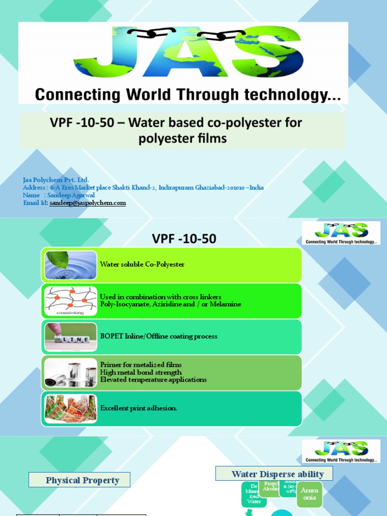 Water Soluble Co-Polyester VPF-10-50 for Use in Polyester Film Coatings ...