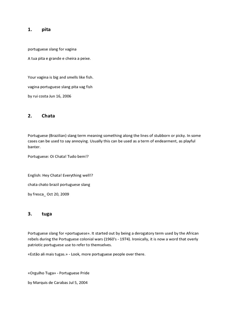 Portuguese Slang and Derogatory Terms | PDF | Negro | Black People