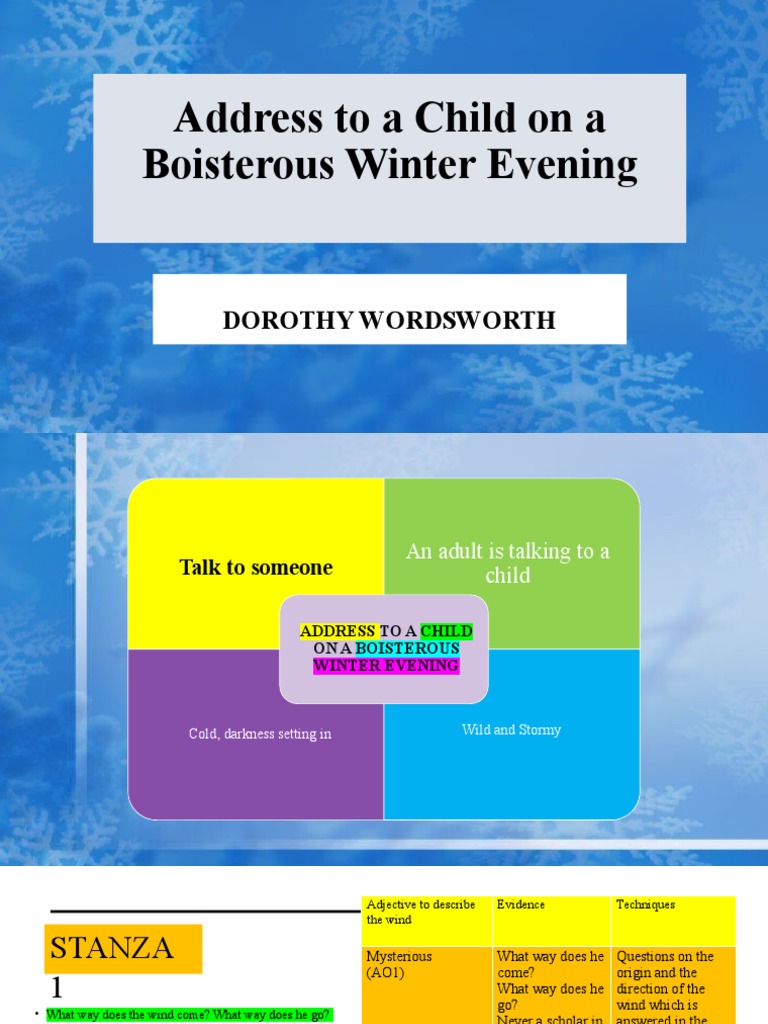 Address To A Child On A Boisterous Winter Evening | PDF | Poetry